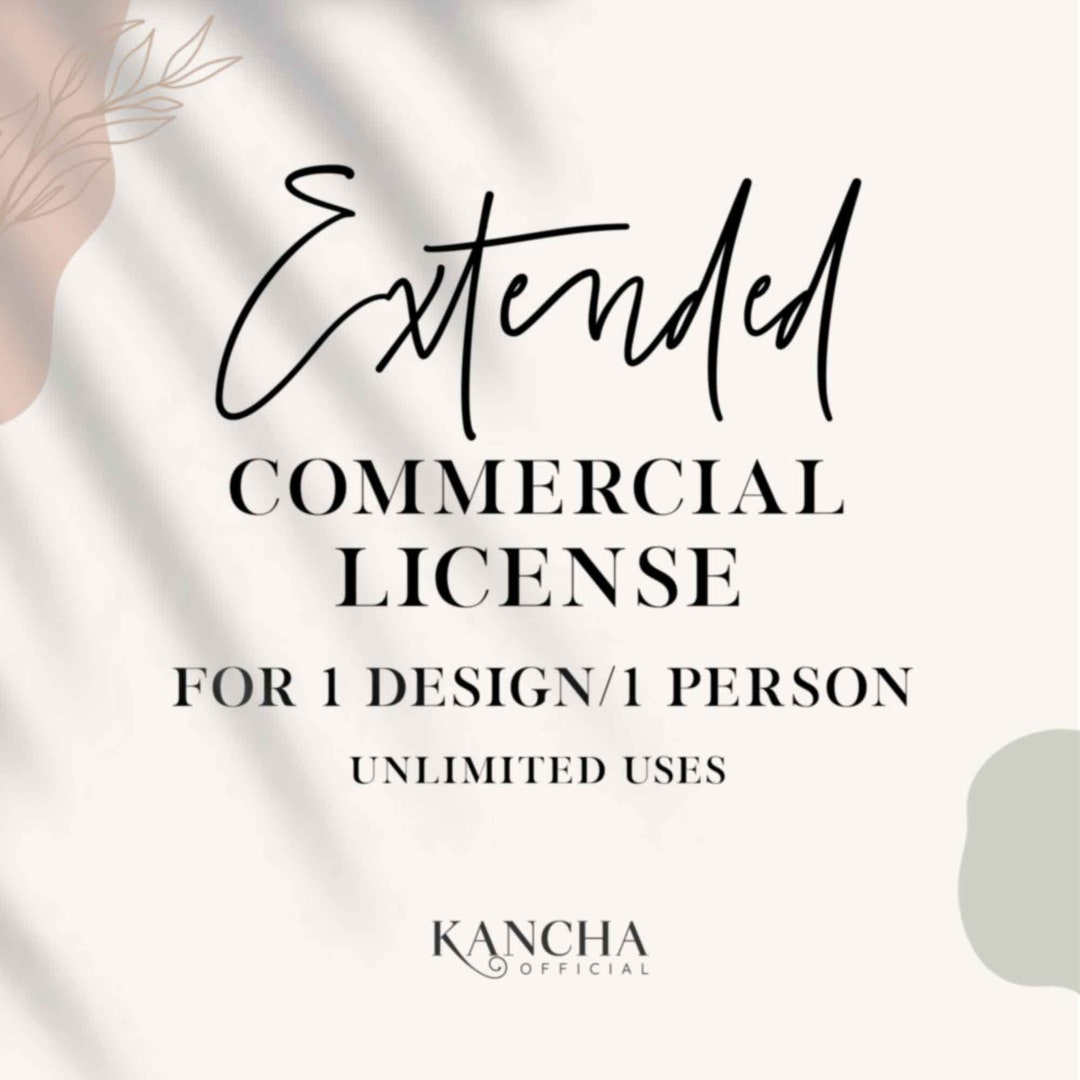 Extended Commercial License, One Design, for Commercial Used Svg ...
