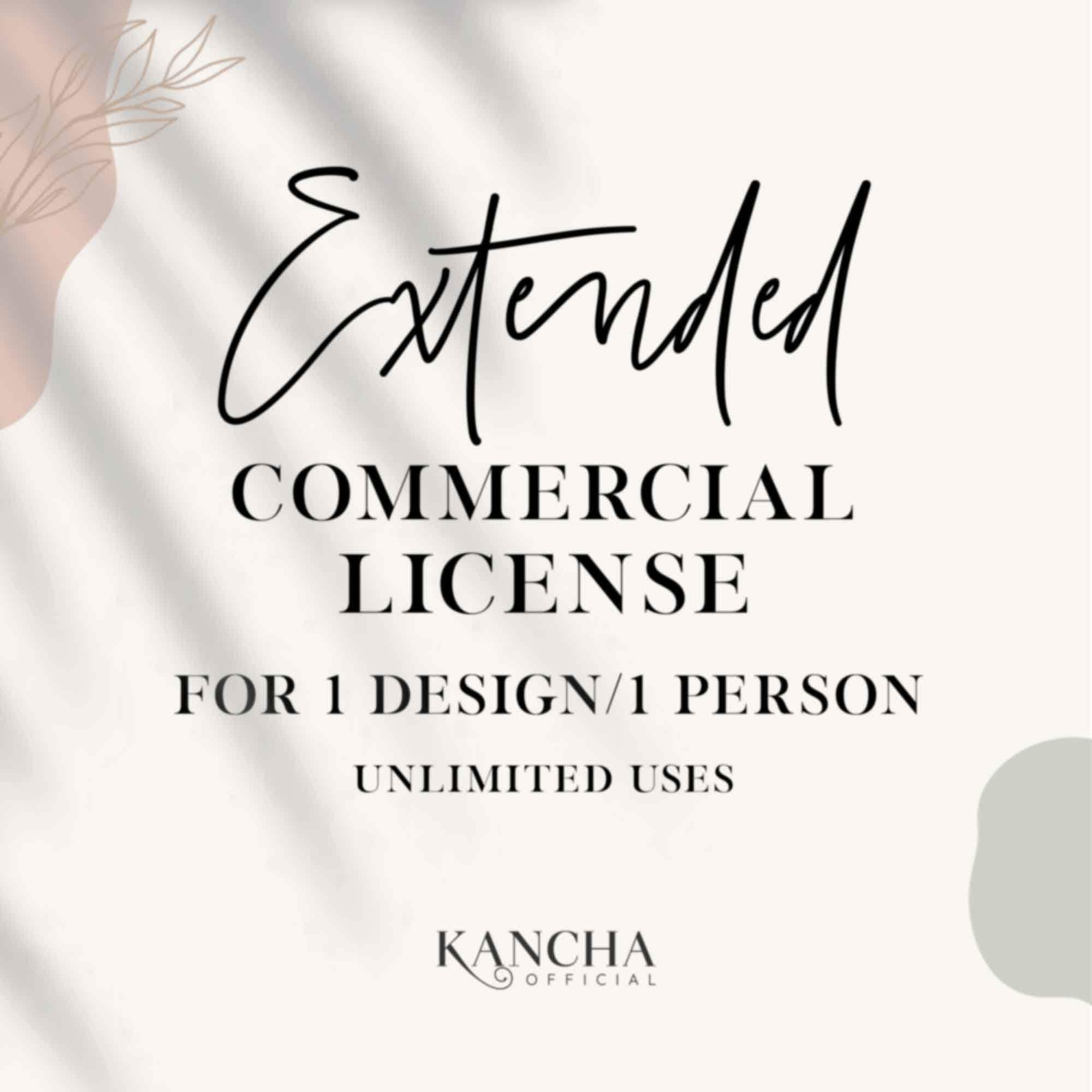 Extended Commercial License One Design for Commercial Used | Etsy