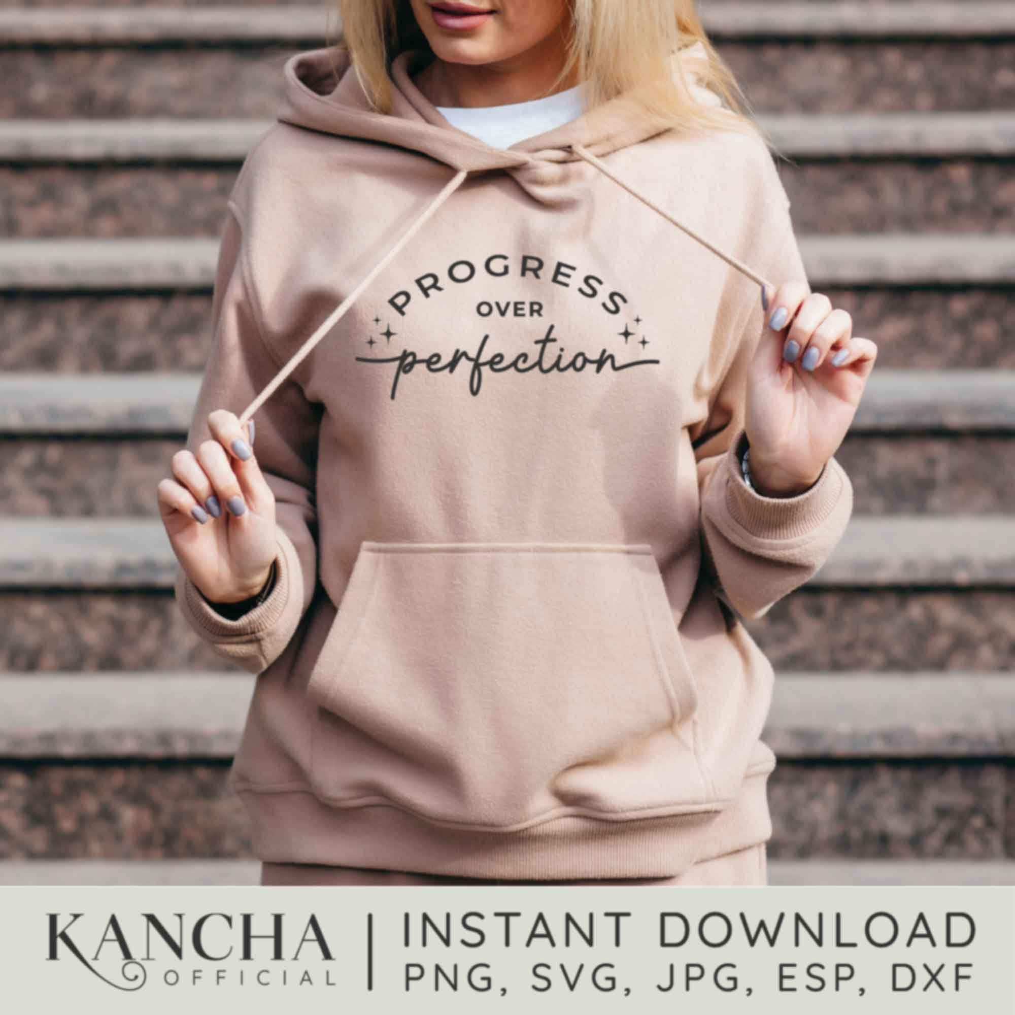 Progress over perfection svg inspirational svg motivational | Etsy