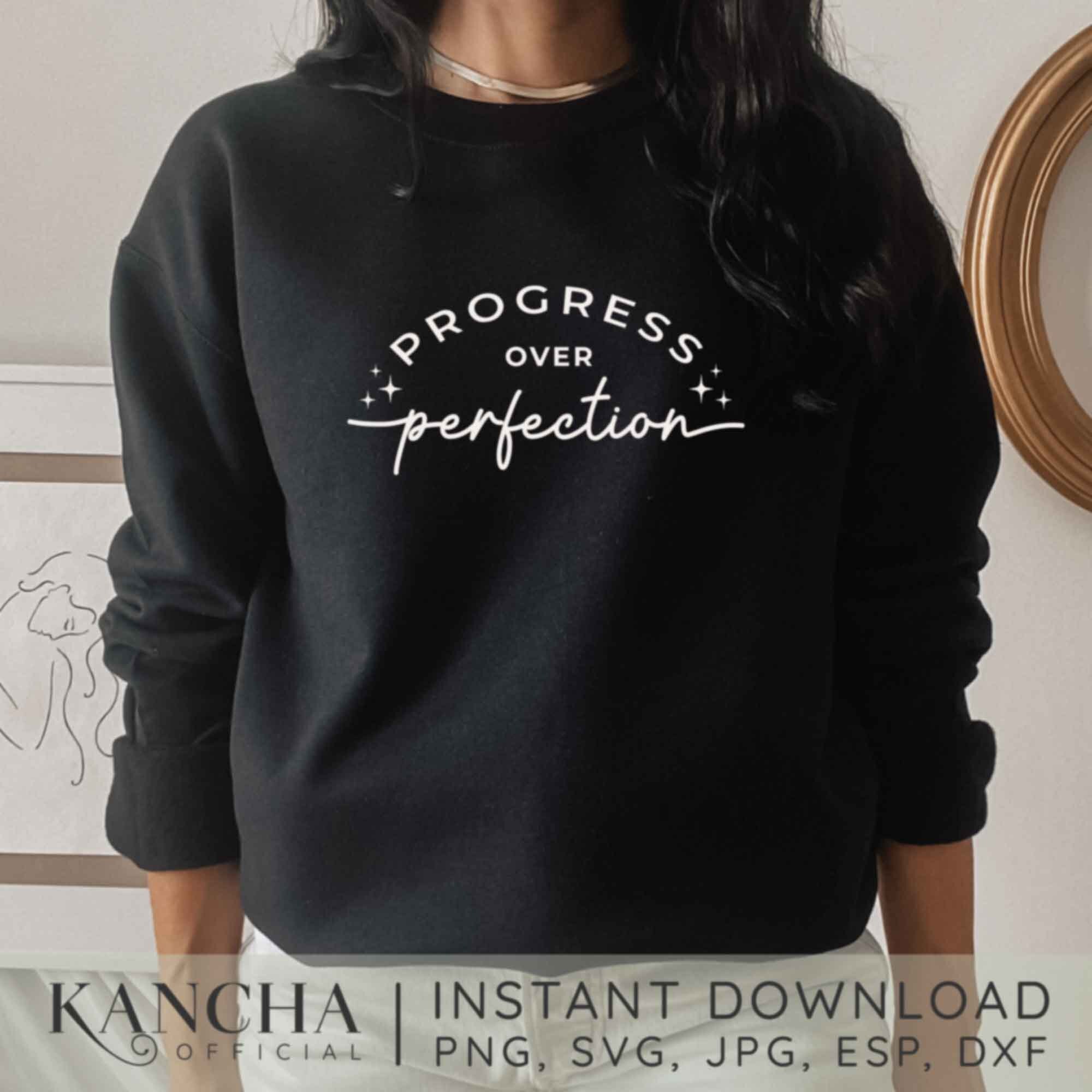 Progress over perfection svg inspirational svg motivational | Etsy