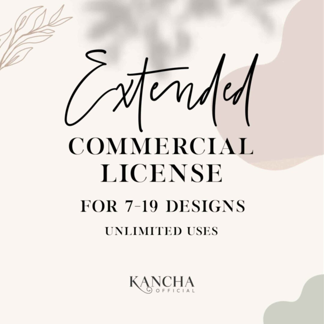 Extended Commercial Licence, 7-19 Designs, for Commercial Used Svg ...