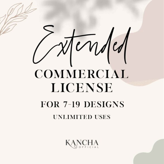 Extended Commercial Licence 7-19 Designs for Commercial Used - Etsy