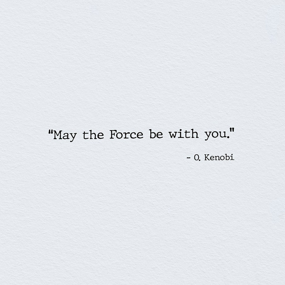 Star Wars May the Force be with you Obi-Wan Kenobi Quote - Etsy España