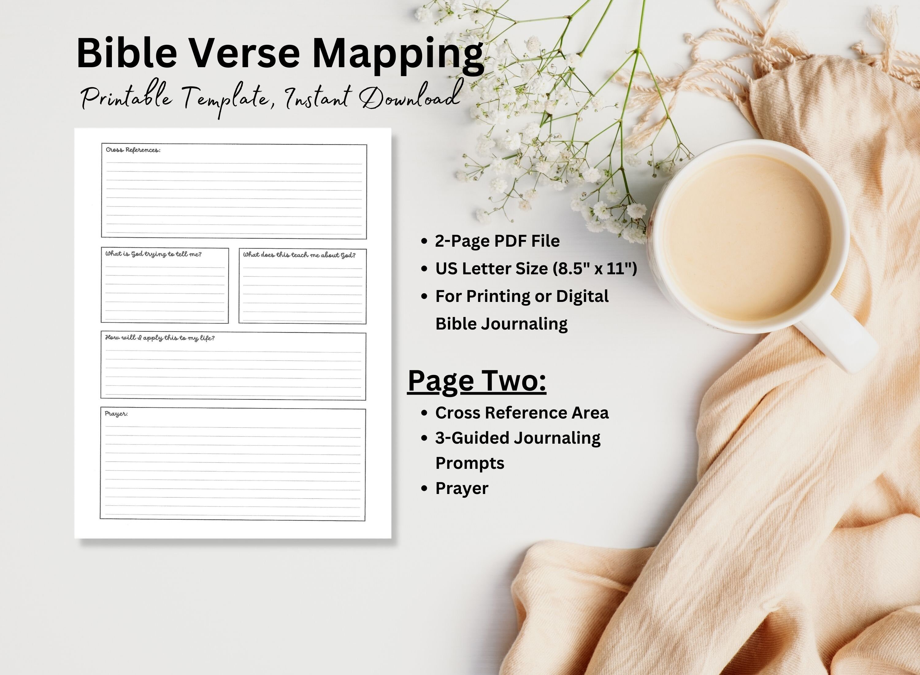 Bible Verse Mapping Pages , Scripture Mapping Journal, Printable ...