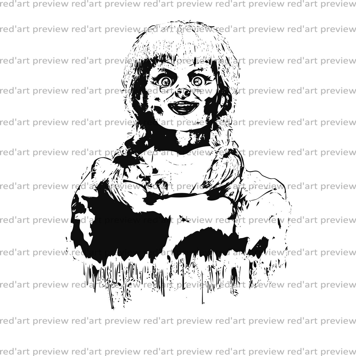 Annabelle doll svg horror svg scary svg halloween svg | Etsy