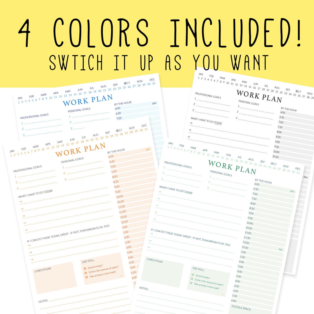 Work Day To-do List PRINTABLE :) Work Planner Pdf, to Do List, Daily ...