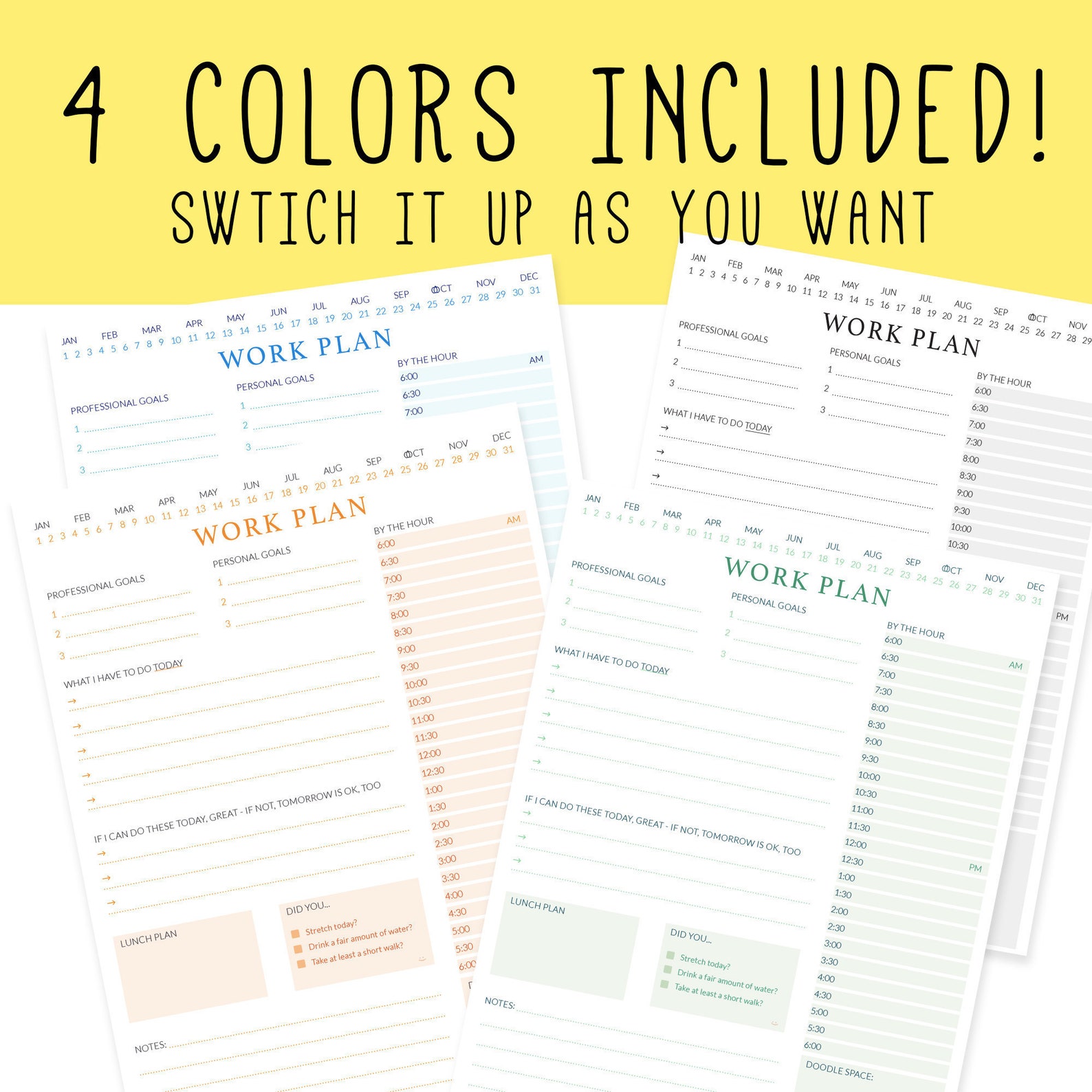 Work Day To-do List PRINTABLE :) Work Planner Pdf, to Do List, Daily ...