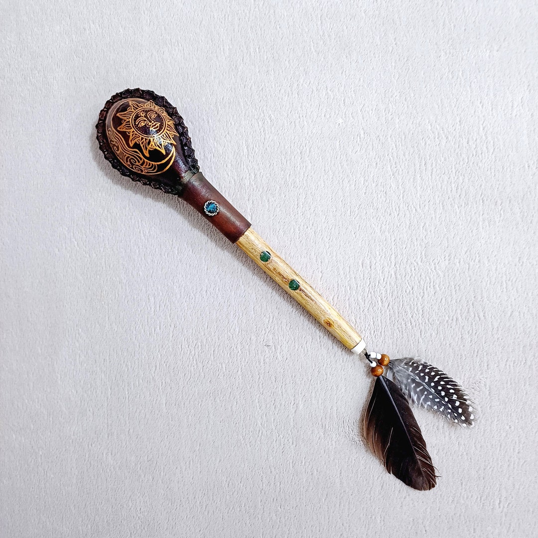 Handmade Sun & Moon Maraca: Peruvian Shamanic Rattle With Turquoise - Etsy