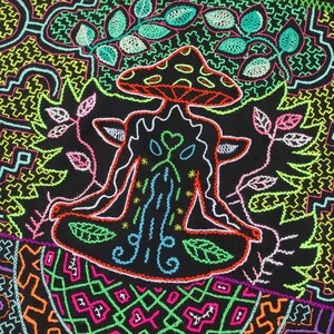 Shroom-head Being Chakruna & Kené Pattern Shipibo Handmade - Etsy