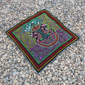 Shroom-head Being Chakruna & Kené Pattern Shipibo Handmade - Etsy