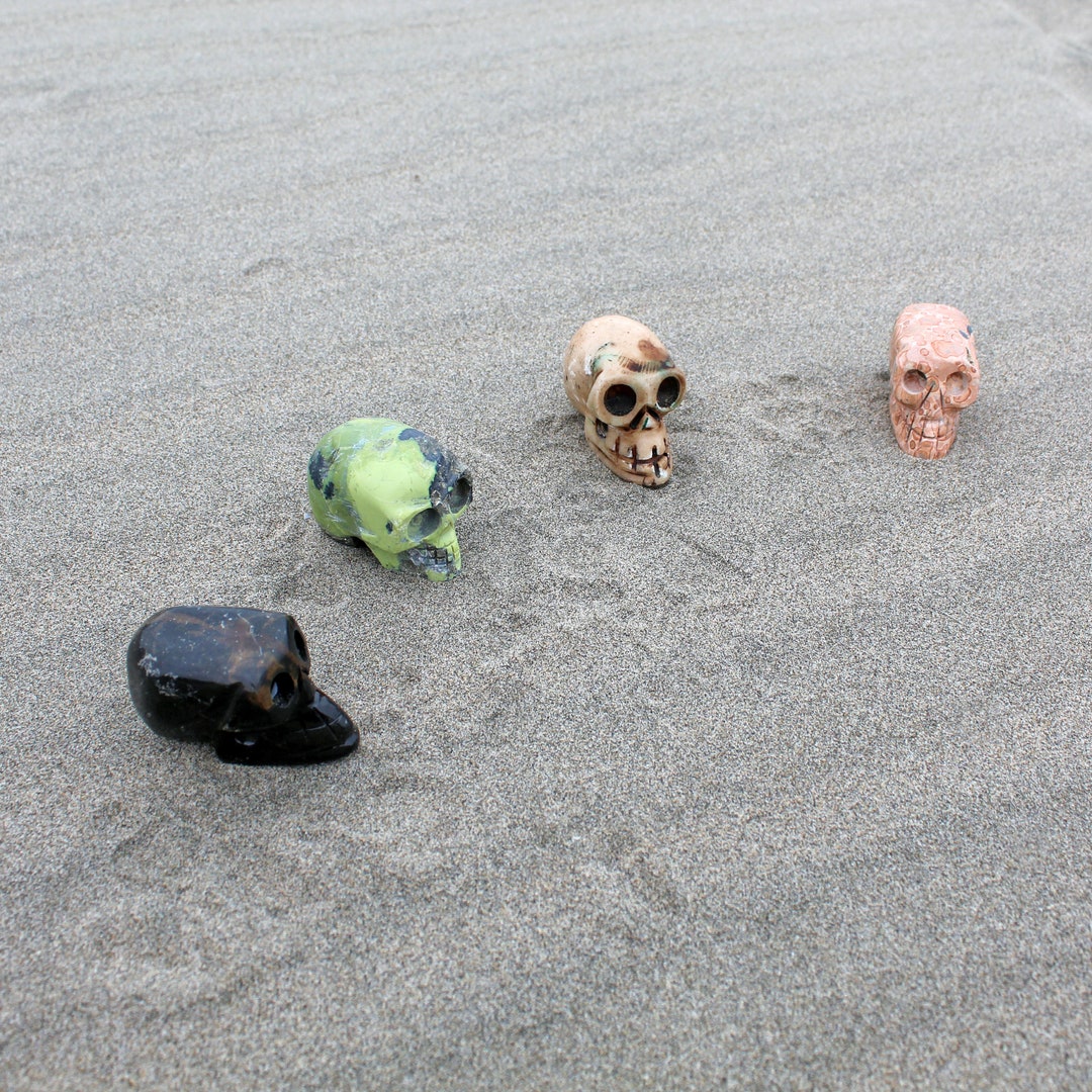 HANDCARVED SKULL STONE Figure | Peruvian Sacred Item for Mesa, Altar ...