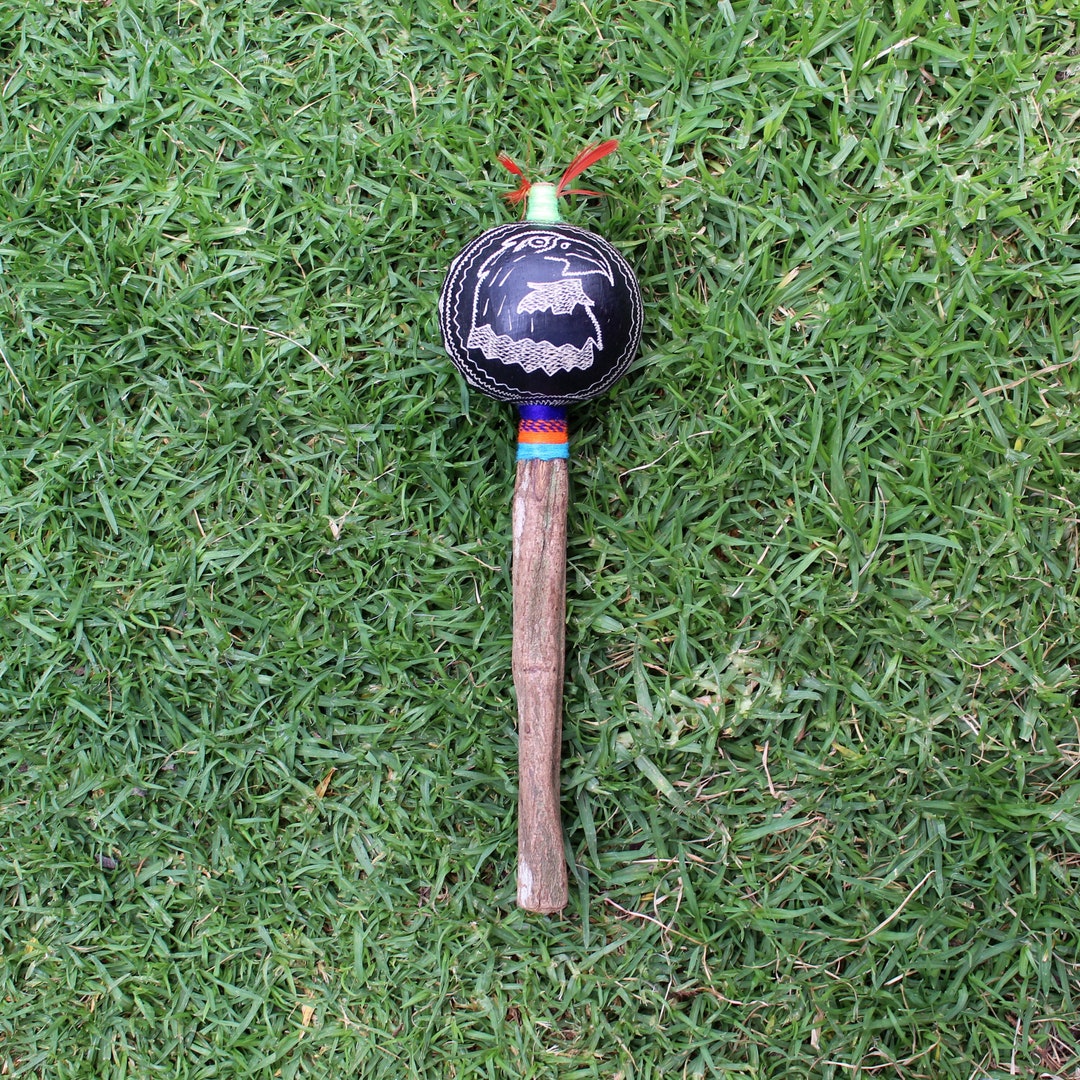 Ceremonial Shipibo Rattle POWER ANIMAL eagle Design With Special Handle ...