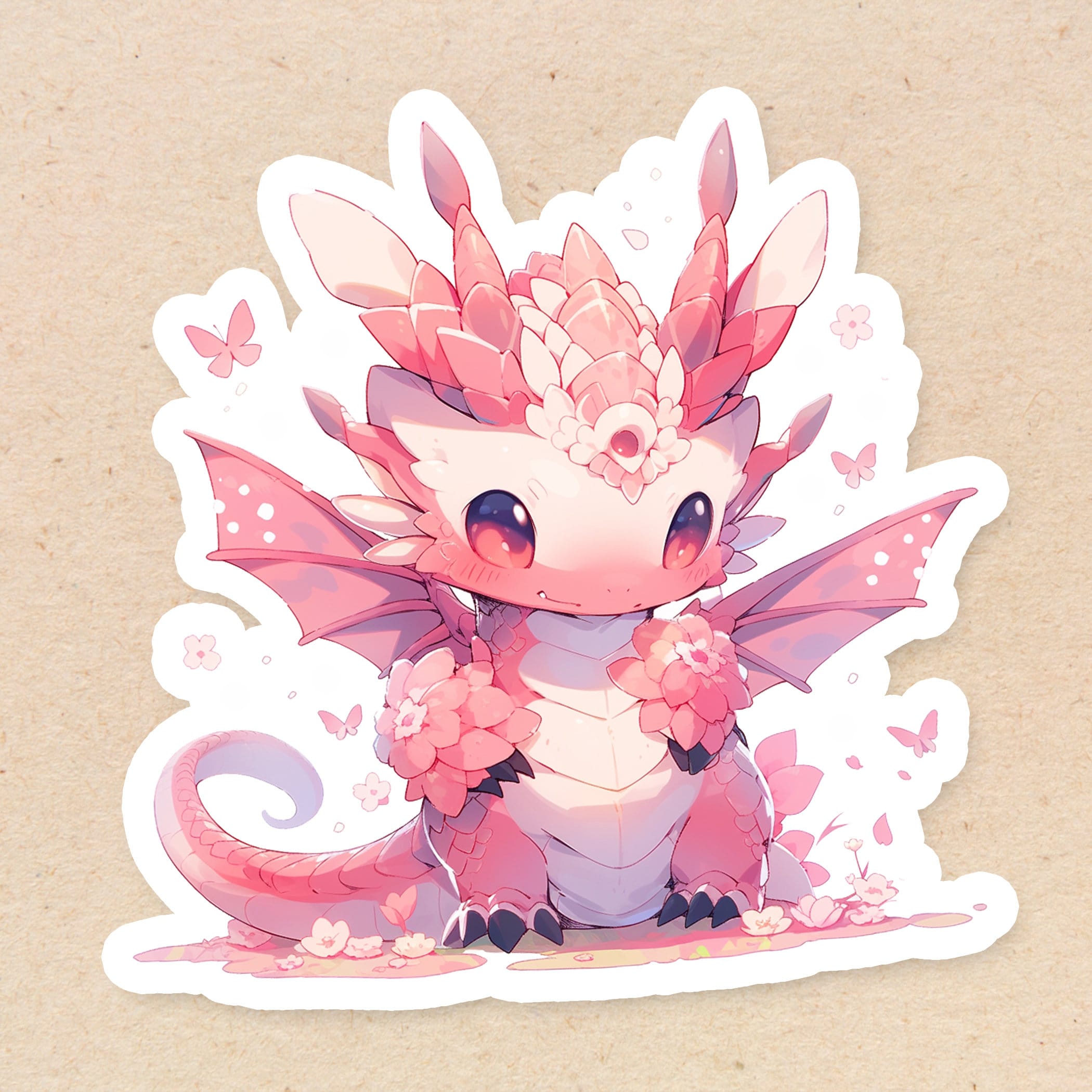 Kawaii Pink Love Dragon Waterproof Vinyl Decal Hydro Flask Fantasy ...