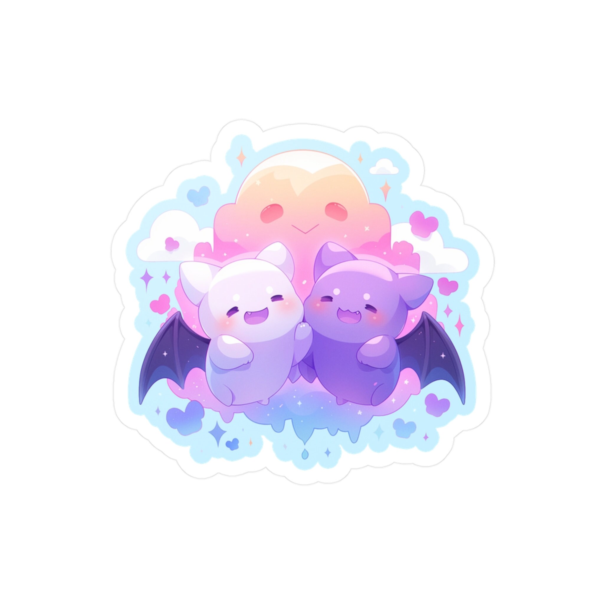 Kawaii Aesthetic Halloween Vinyl Sticker Adorable Anime Bats - Etsy
