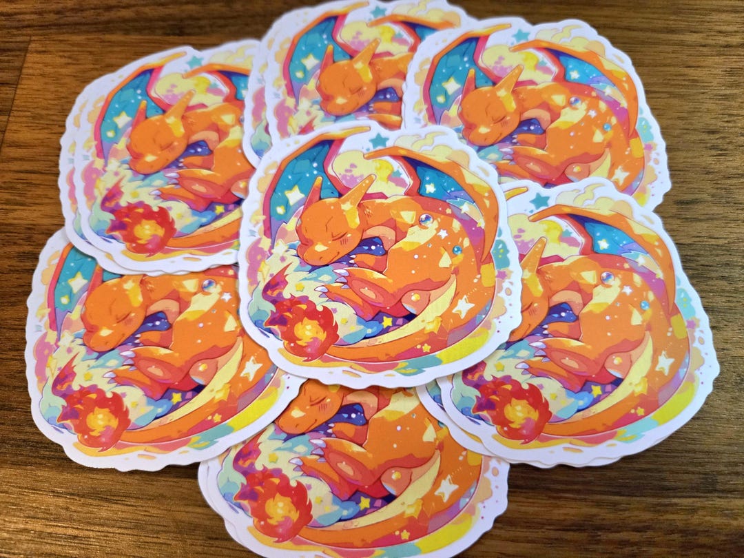 Cute Charizard Pokemon Vinyl Sticker | Waterproof Matte Decal, Kawaii ...