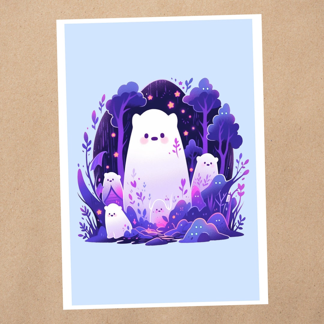 4 X 6 Art Print Halloween Adorable Spooky Ghost Bears - Etsy
