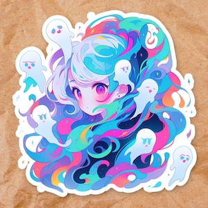 Kawaii Halloween Vinyl Sticker Anime Ghost Girl Laptop - Etsy