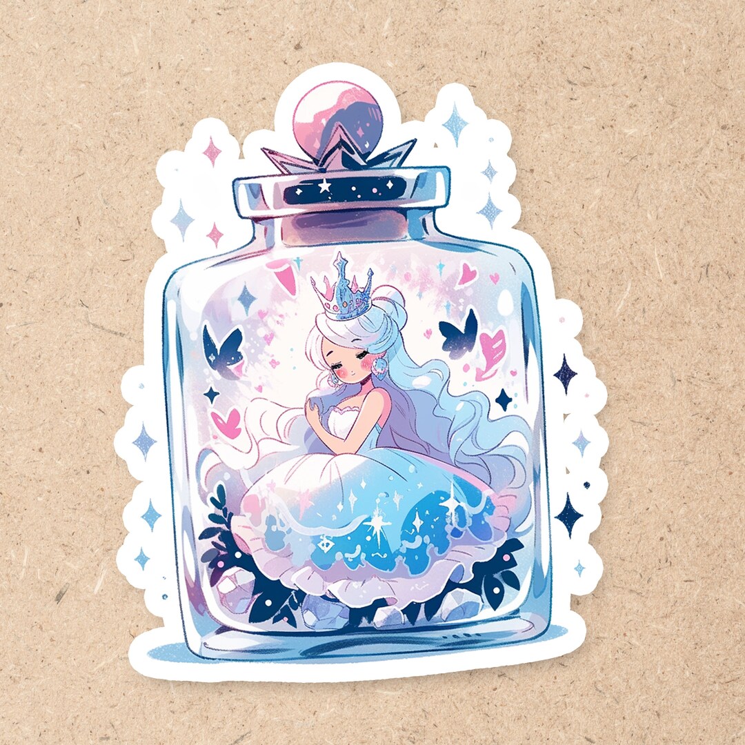 Kawaii Glass Jar World Vinyl Sticker Adorable Pastel Ballerina Laptop ...