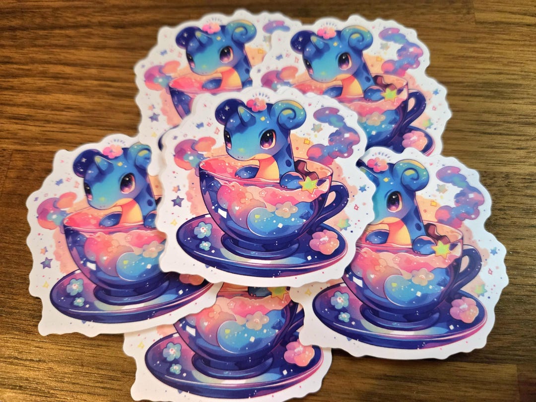 Cute Lapras Pokemon Vinyl Sticker Waterproof Matte Decal, Kawaii Bubble ...