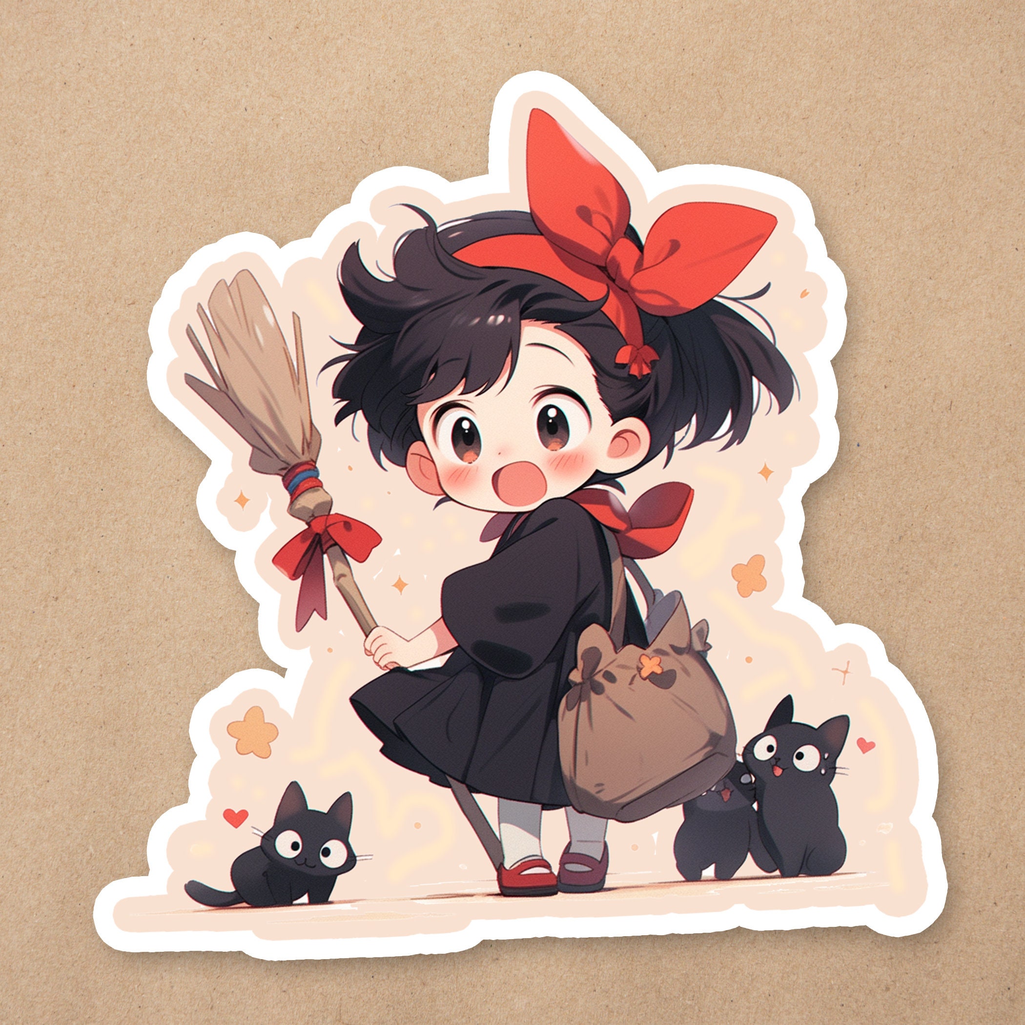 Kawaii Studio Ghibli Kiki Waterproof Vinyl Decal Hydro Flask Excited ...