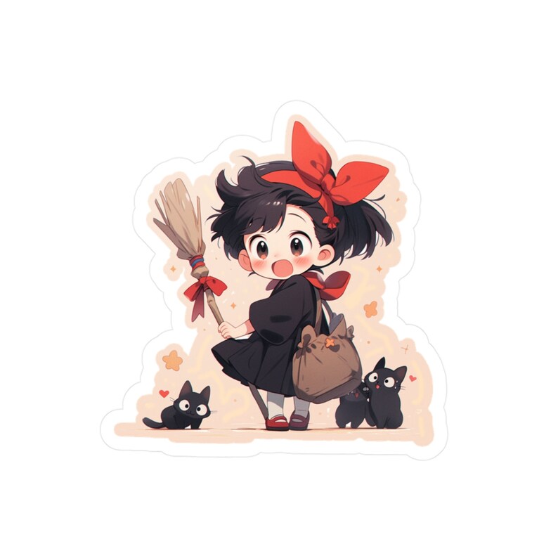 Kawaii Studio Ghibli Kiki Waterproof Vinyl Decal Hydro Flask Excited ...
