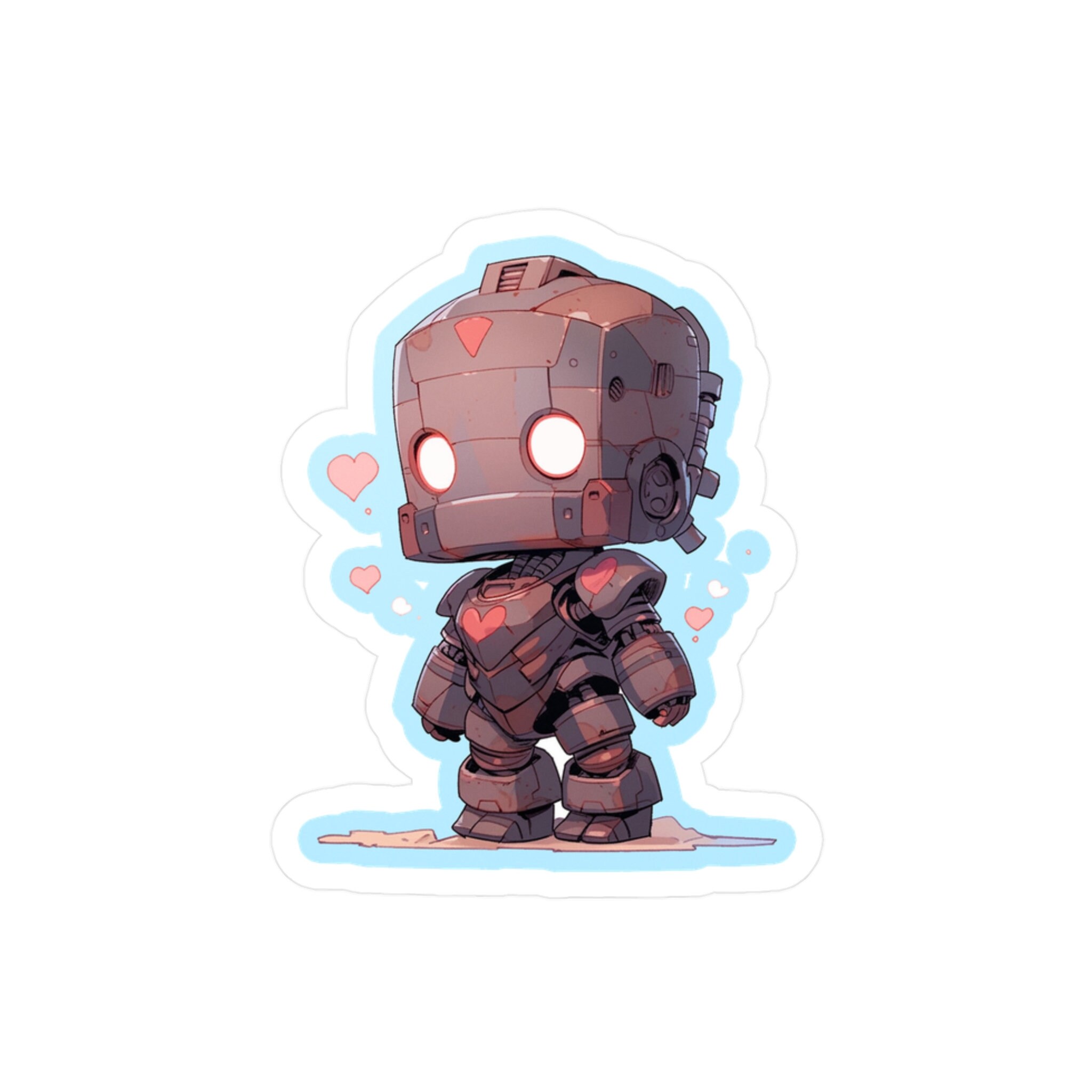 Kawaii Aesthetic Vinyl Sticker Adorable Robot Laptop Waterproof Sticker ...