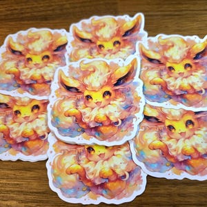 Cute Flareon Eeveelution Pokemon Vinyl Sticker | Waterproof Matte Decal ...