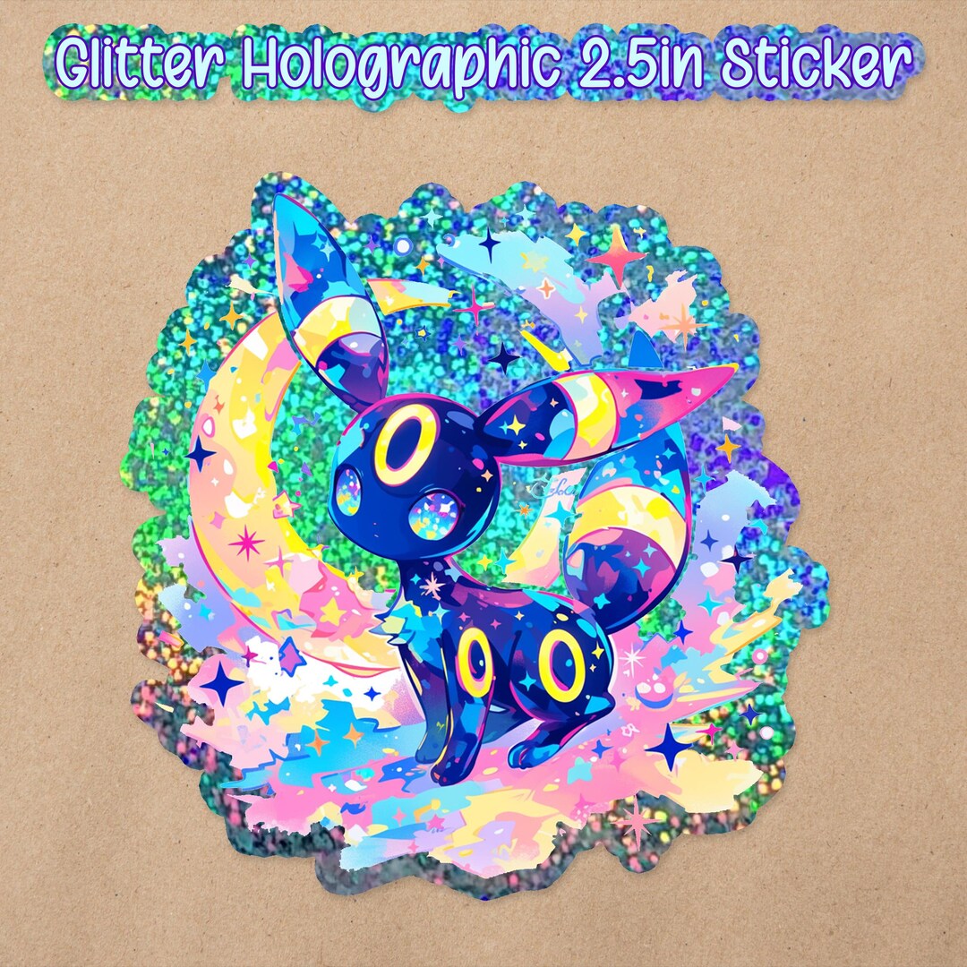 Umbreon Pokemon Glitter Sparkle Holographic Vinyl Sticker | Waterproof ...