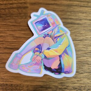 Retro TV Head Aesthetic Sticker – Waterproof Matte Vinyl, 2.5 Inches - Etsy