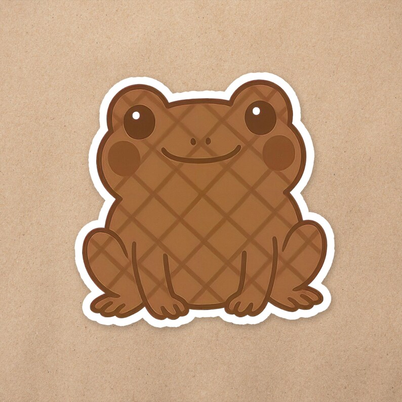 Kawaii Chocolate Wafer Frog | 2 Inch Vinyl Sticker | Laptop Decal ...