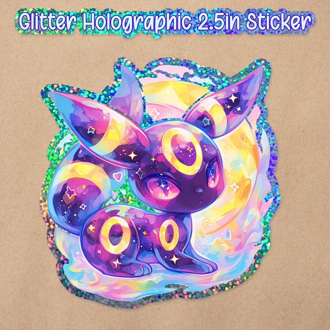 Umbreon Pokemon Glitter Sparkle Holographic Vinyl Sticker | Waterproof ...