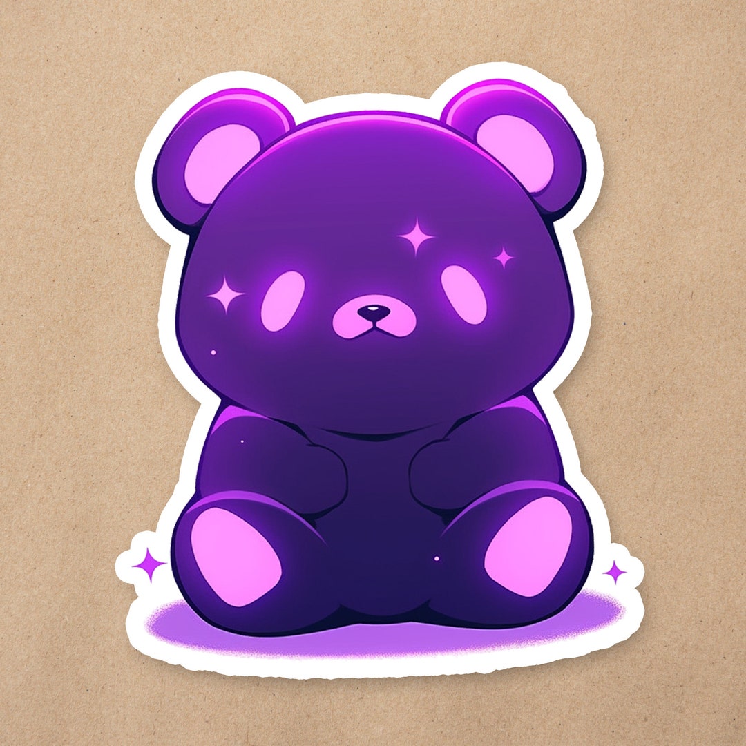 Kawaii Glow Bear Vinyl Sticker Adorable Teddy Bear Girl Laptop ...