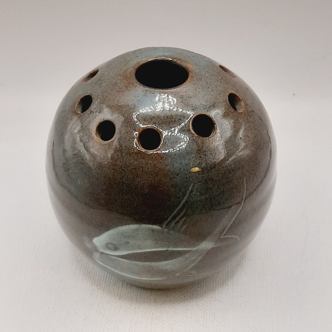 Art Pottery Flower Arranging Frog... Hand Made Studio Pottery ...