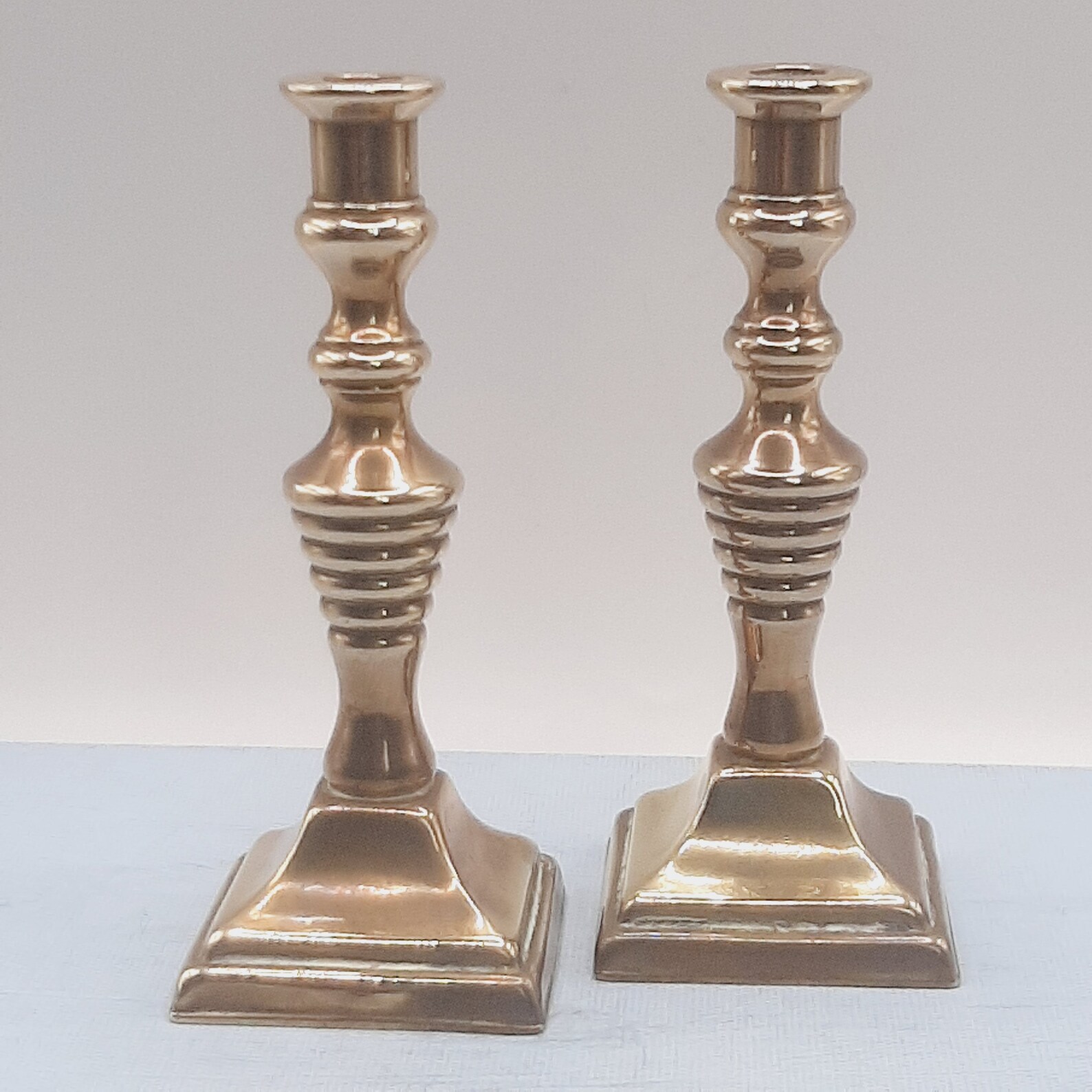 Pair Miniature Brass Candlesticks... Vintage Candle Holders... Small ...