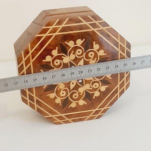 Moroccan Marquetry Jewellery Box... Burled Thuya Wood... Hexagonal Box ...