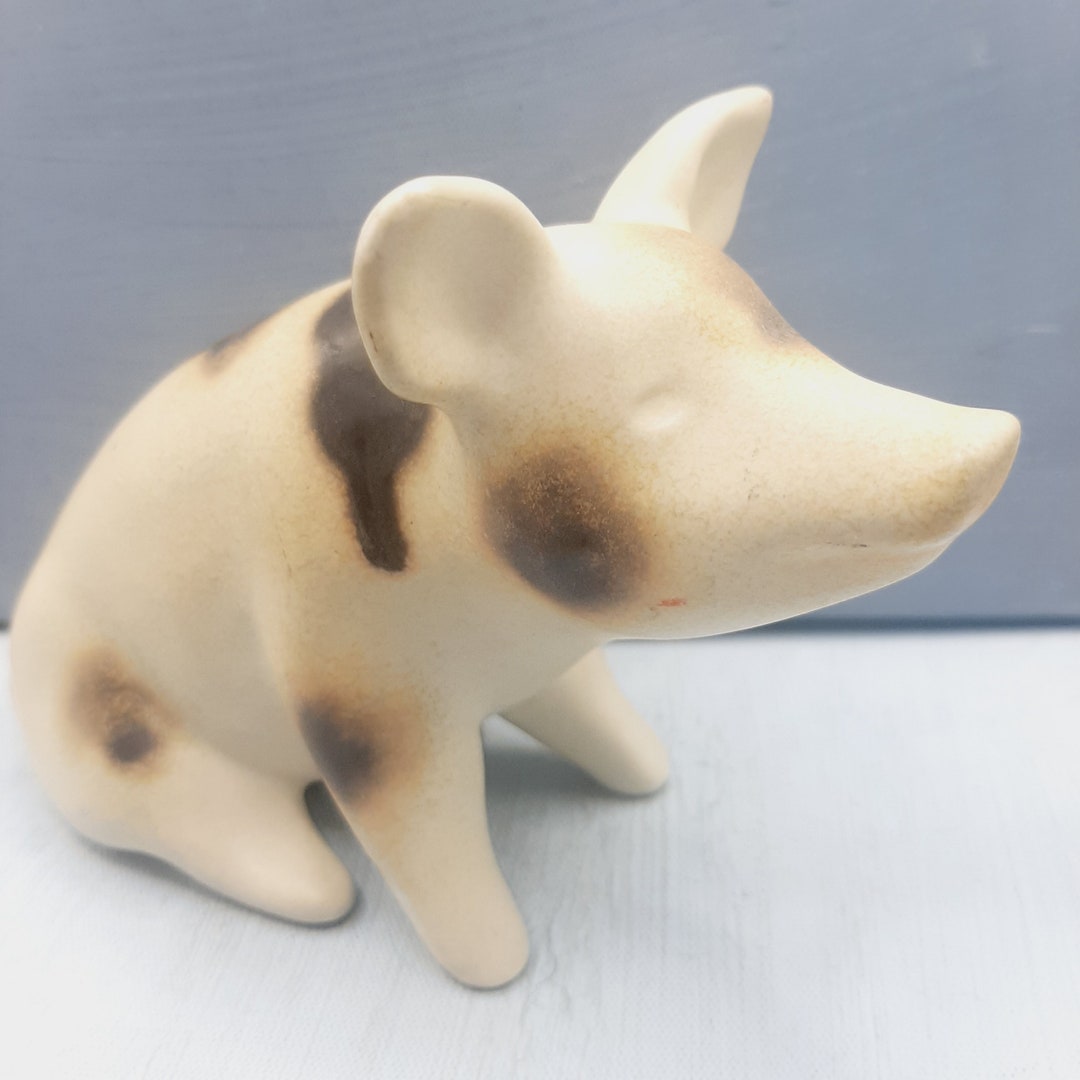 Moorside Design Pottery Pig Ornament... Yorkshire Art Pottery... Matte ...