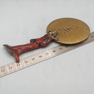 C.1990s Vintage Japanese Hand Mirror... Signed 'chico's'... Dark ...