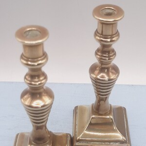 Pair Miniature Brass Candlesticks... Vintage Candle Holders... Small ...