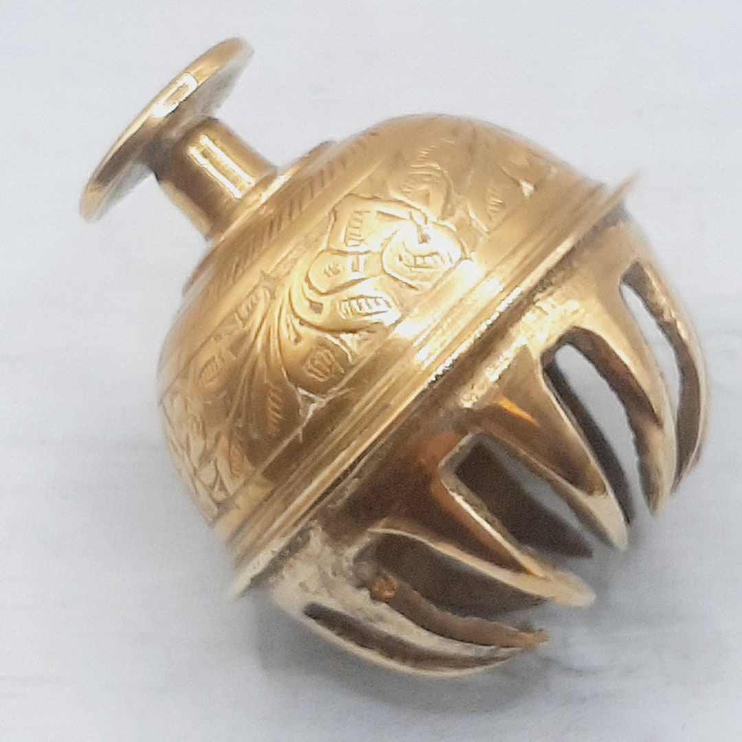Elephant Claw Temple Bell... Ornate Indian Brass... Meditation Hand ...