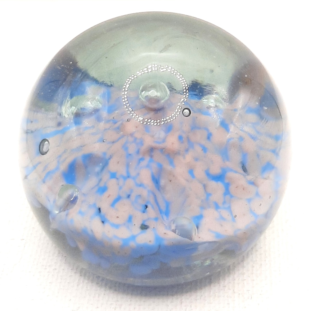 Signed Guernsey Paperweight... Lilac & Blue... 'island Studio Glass' - Etsy