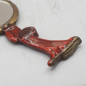 C.1990s Vintage Japanese Hand Mirror... Signed 'chico's'... Dark ...