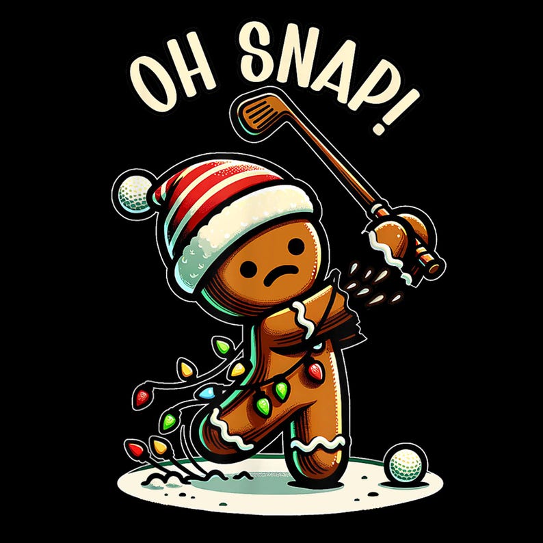 Oh Snap Gingerbreadman Golfer Golf Christmas Golfing Png, Digital ...