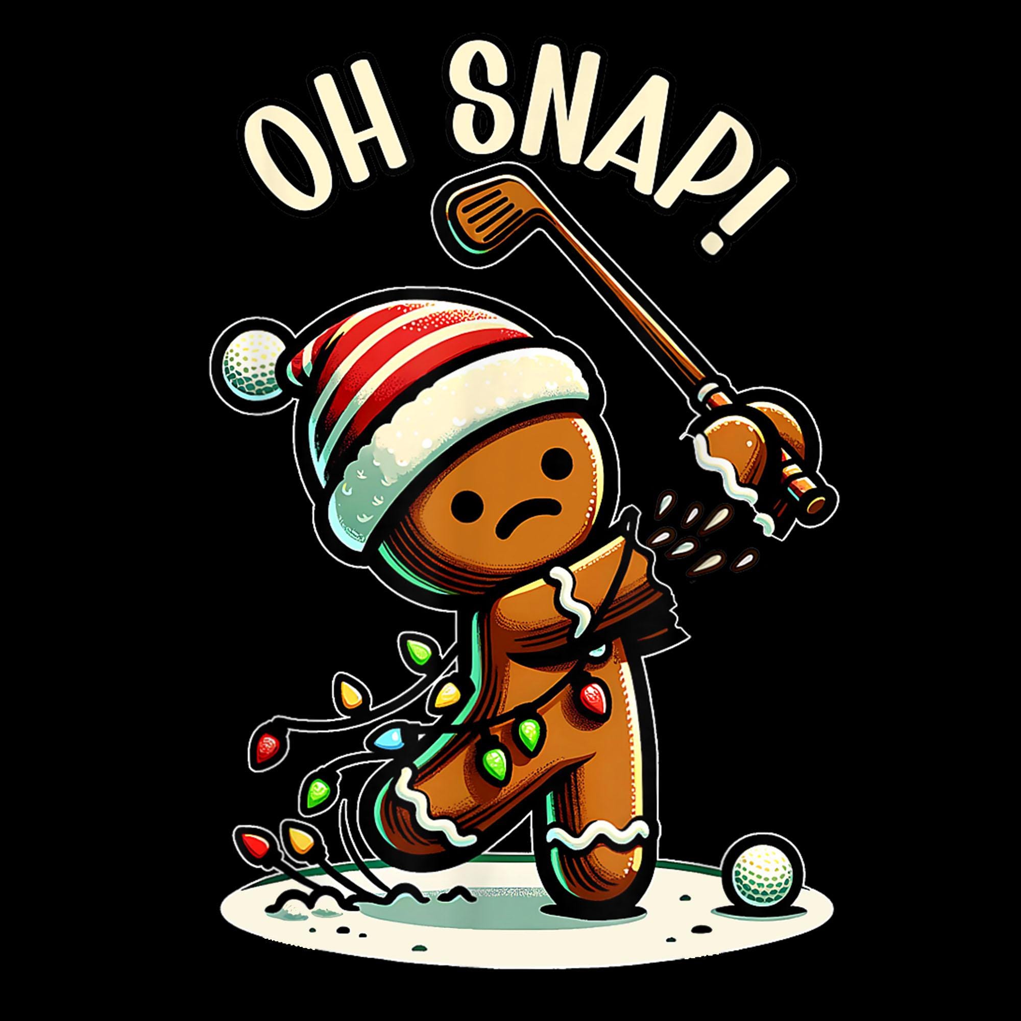 Oh Snap Gingerbreadman Golfer Golf Christmas Golfing Png, Digital ...