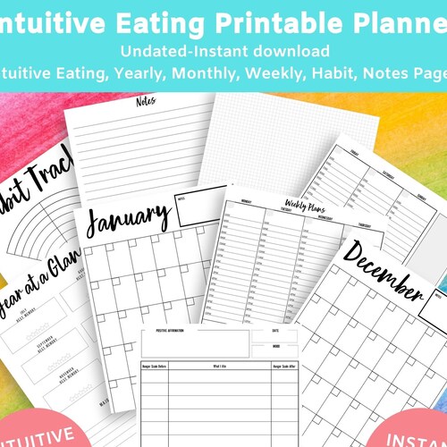 Intuitive Eating Kit / Food Journal Food Diary Meal Planner - Etsy