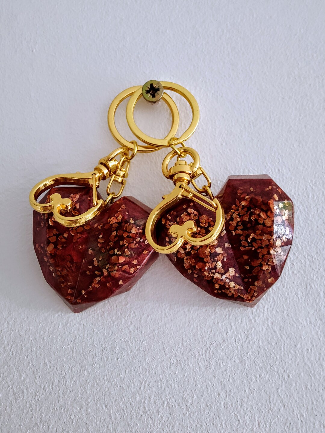 Key Rings, Made From Resin, Heart Shaped With Gorgeous Facets, Deep ...