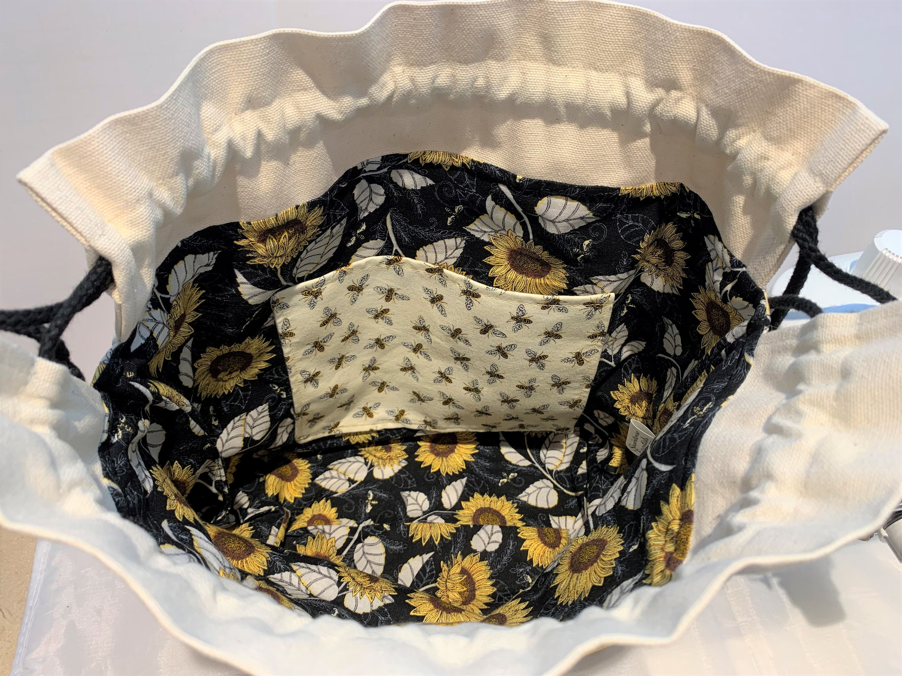 Bee Quilted Drawstring Bag - Etsy UK