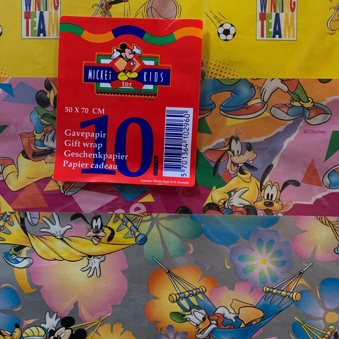 Vintage 1990s Disney Wrapping Paper X 5 Pieces Brand New - Etsy