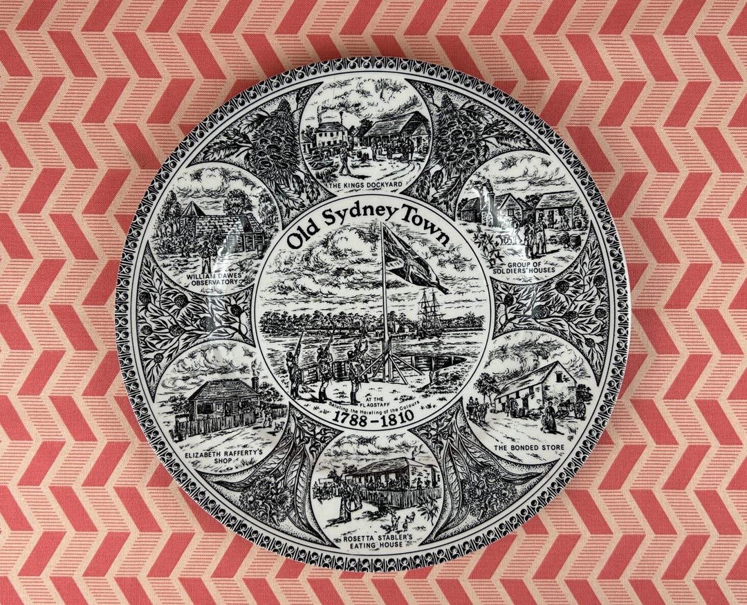 Old Sydney Town Australia Souvenir Plate / Made by Wood & Sons England ...