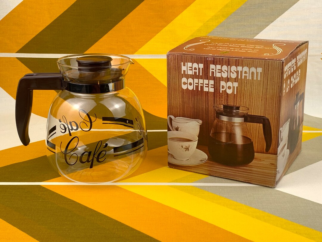 Vintage Glass Glass 'cafe' Coffee Pot / New in Box / Made in Hong Kong ...