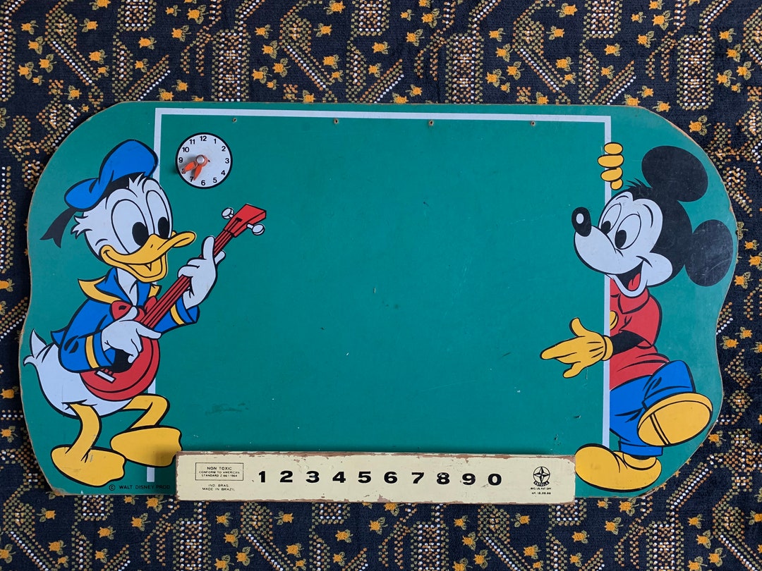 1960s Mickey Mouse and Donald Duck Chalkboard / Walt Disney Productions ...